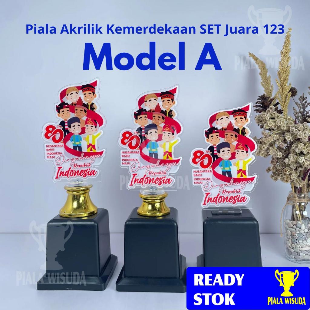 Jual Piala Wisuda Piala Akrilik Kemerdekaan SET juara 123 ( MODEL A ...