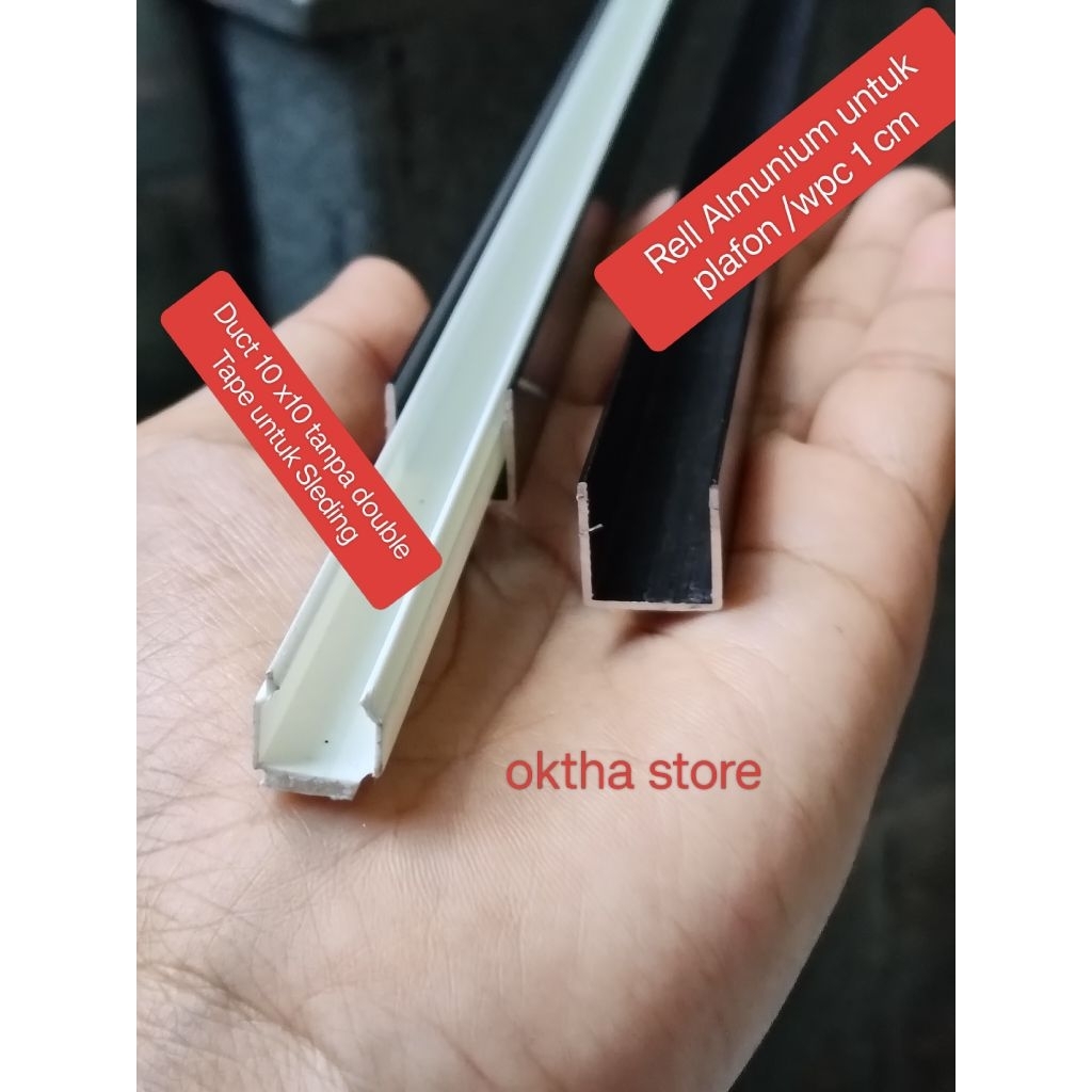 Jual [ 1,5 Meter]-Rel Aluminium U 1 Jalur Pintu Kolong Meja Dapur ...