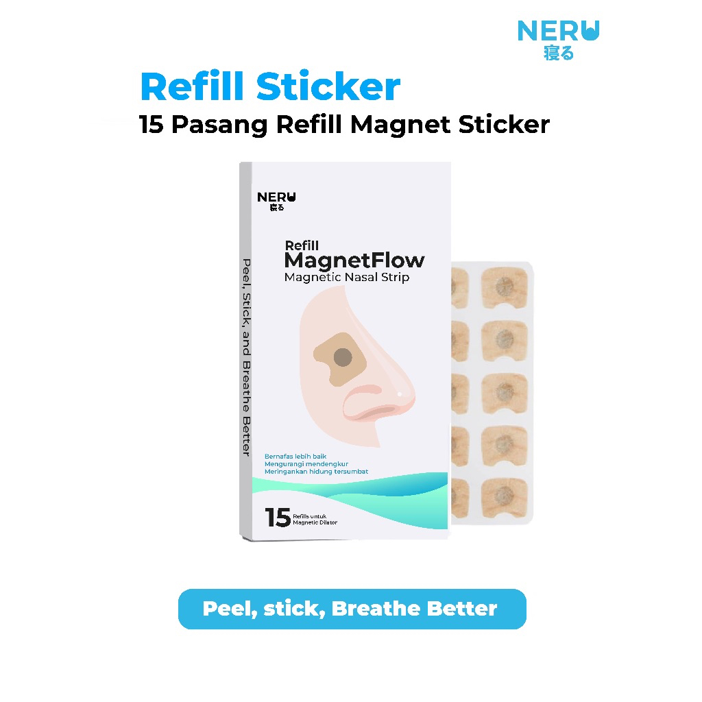 Jual Refill MagnetFlow Magnet Nose Strip Nasal Dilator Anti Ngorok ...