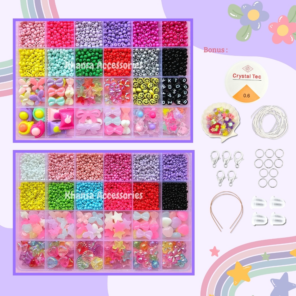 Jual DIY Manik Manik Set Lengkap Gelang Aesthetic - DIY Craft Kit Manik ...