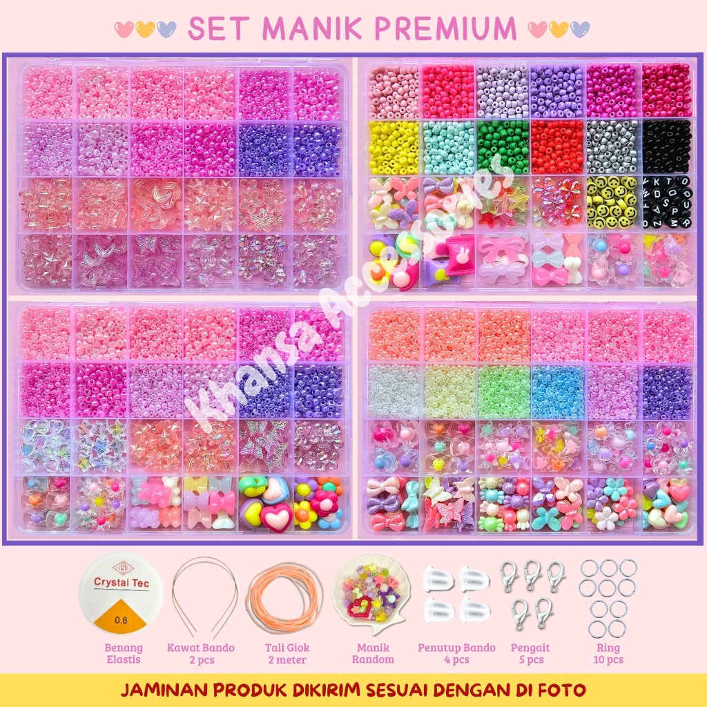 Jual DIY Manik Manik Set Lengkap Gelang Aesthetic - DIY Craft Kit Manik Manik Pasir - Meronce ...