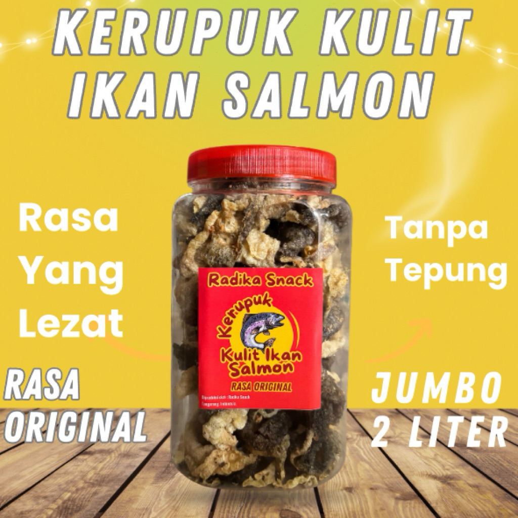 Jual Kerupuk Kulit Ikan Salmon Original | Fish Skin Snack | Kemasan ...