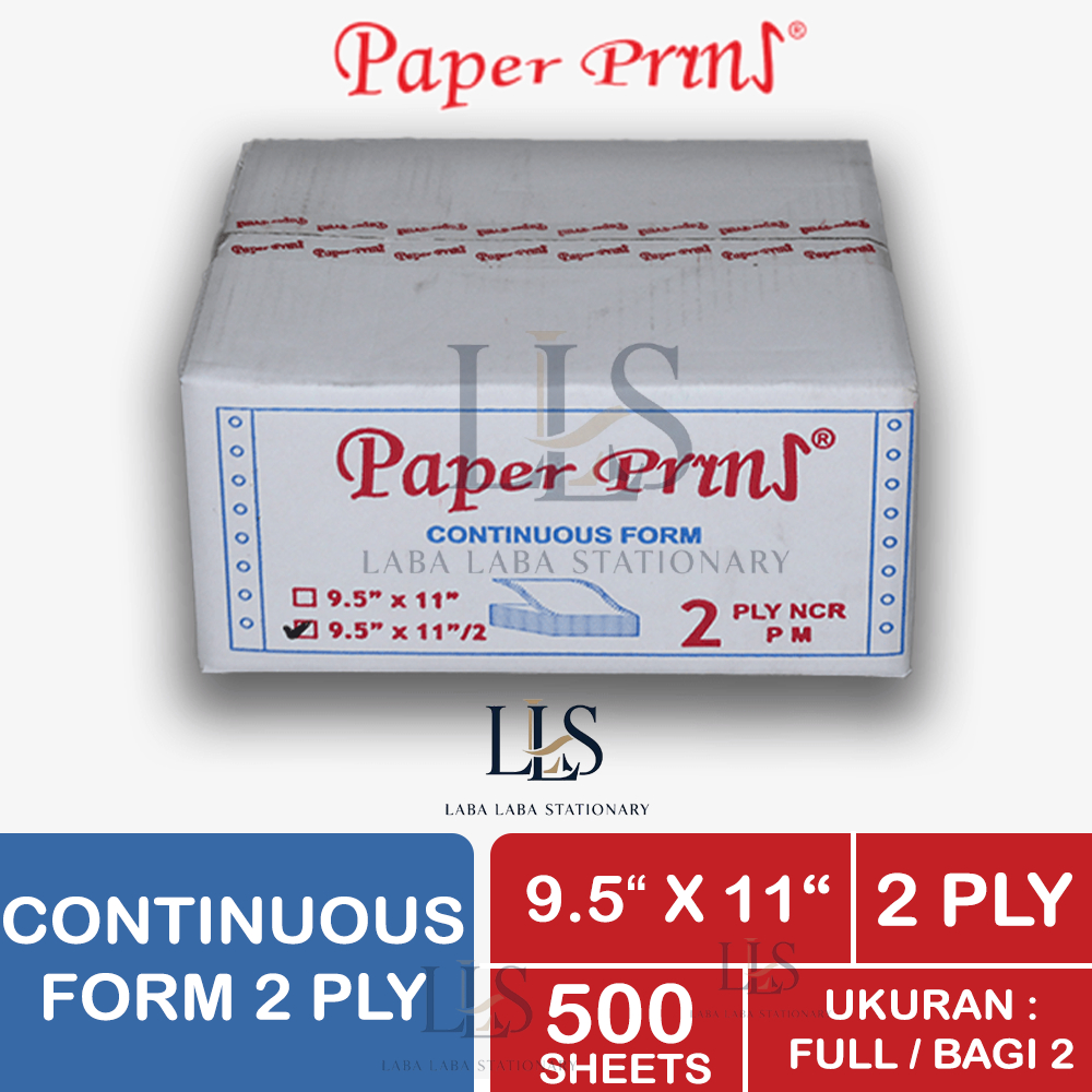 Jual CONTINUOUS FORM PAPER PRINT 9.5 X 11 2 PLY NCR FULL BAGI 2 FAKTUR ...