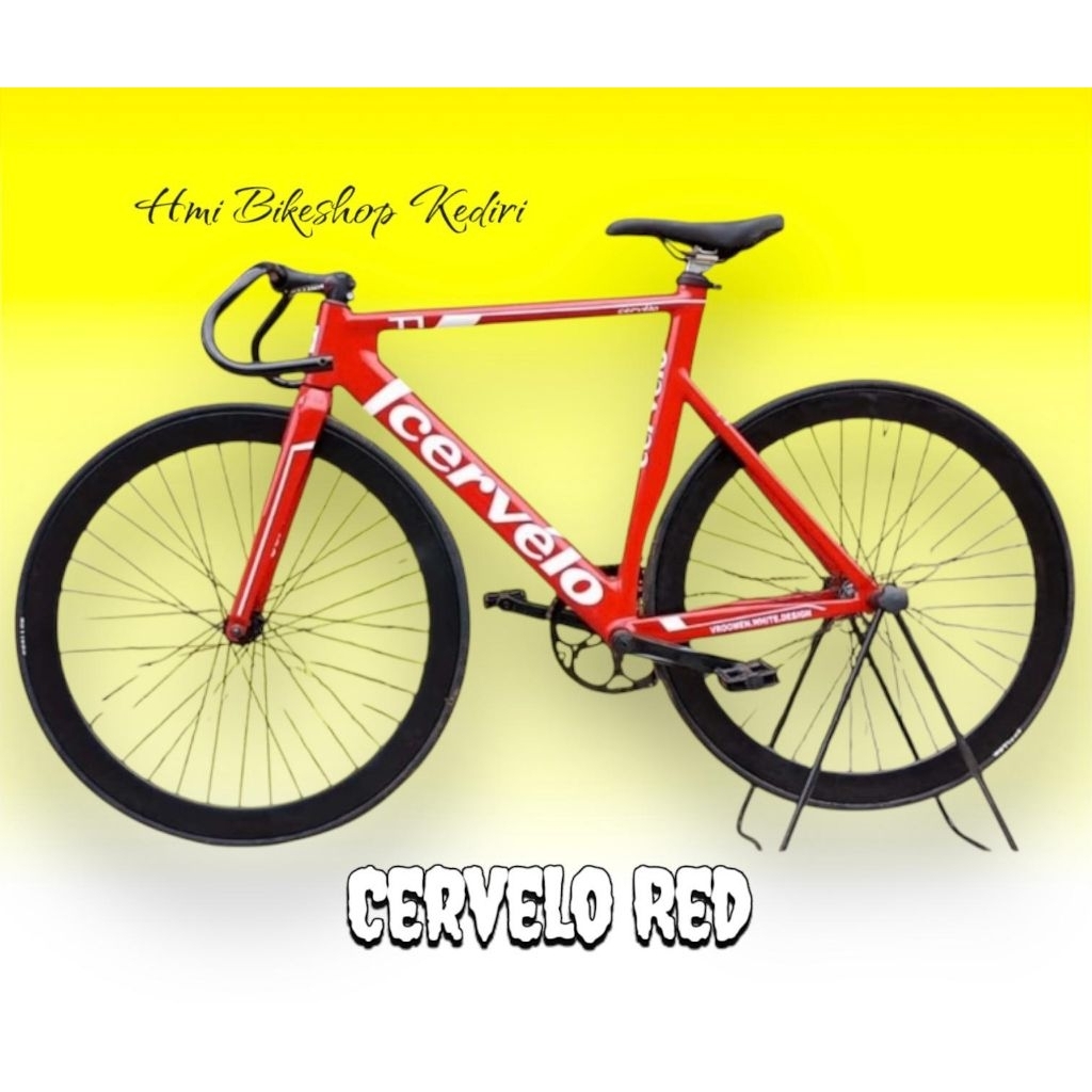 Jual Sepeda Fixie Fullbike Cervelo siap pakai ,FREE Bartape | Shopee ...
