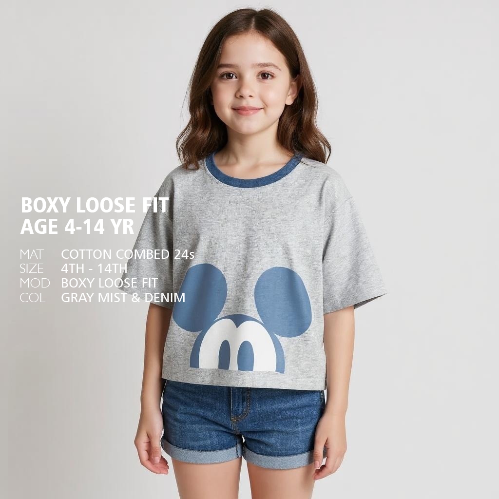 Jual KOFU KIDS - BOXY OVERTEE Baju Anak Disney Oversize Boxy Mickey ...