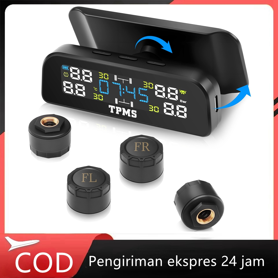Jual [COD]TPMS T12 Alarm Pengukur Tekanan Ban Mobil Tire Layar Monitor ...
