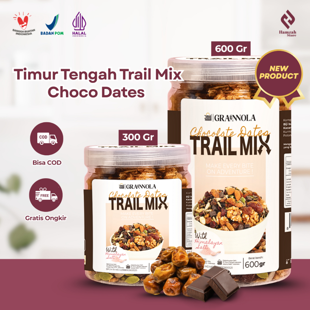 Jual Trail Mix Chocolate Dates Timur Tengah - Dried Dates Mix Nuts And ...