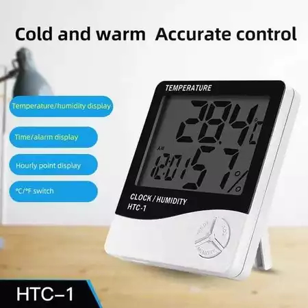 Jual HTC-1 Indoor Thermometer, Hygrometer, Clock, Humidty meter ...