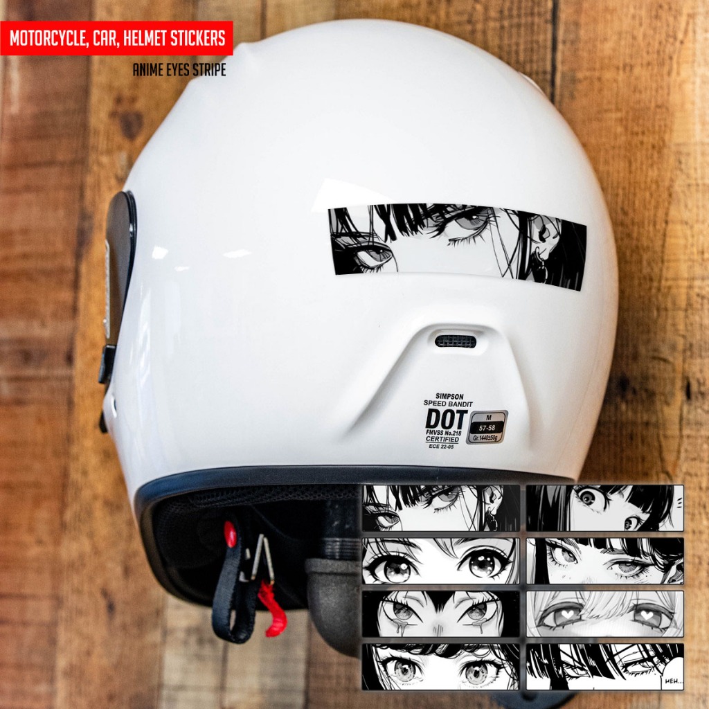 Jual Sticker JDM Anime Girl Eye Stripe Helm Motor Mobil nmax xmax ...