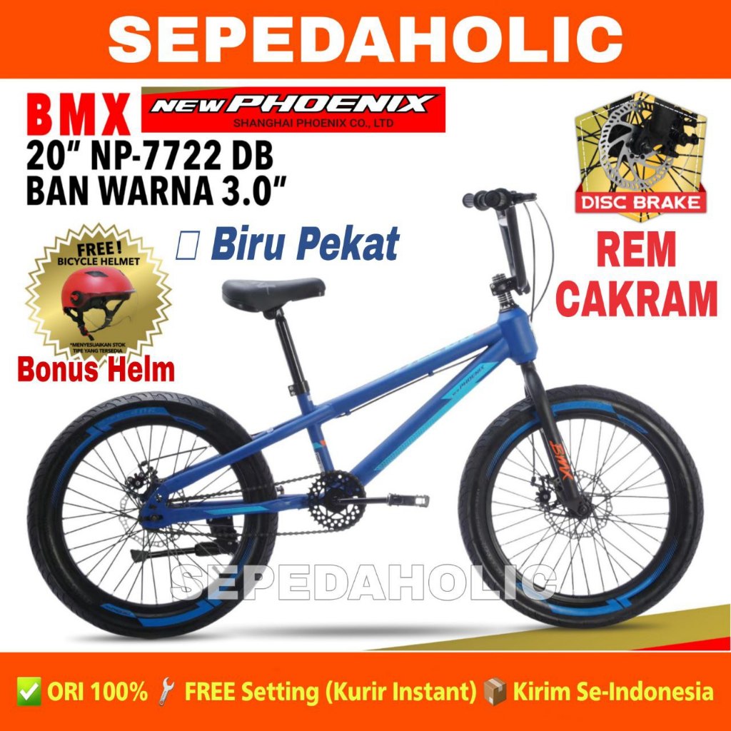 Jual Sepeda Anak Laki BMX PHOENIX 7722 DB Ukuran 20 Inch Rem Cakram Ban ...