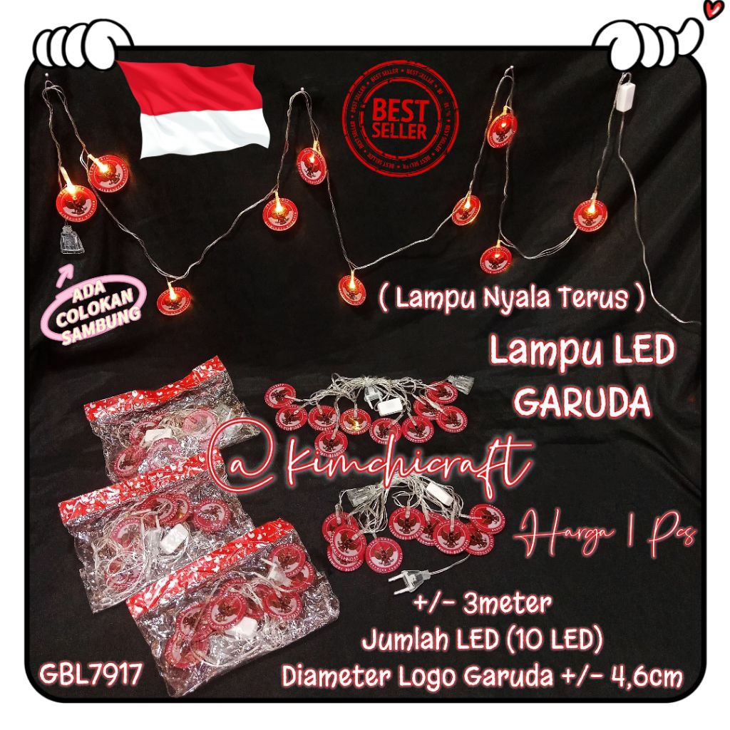 Jual (1 SET) LAMPU GARUDA BULAT DEKORASI DIRGAHAYU HUT RI / LAMPU ...