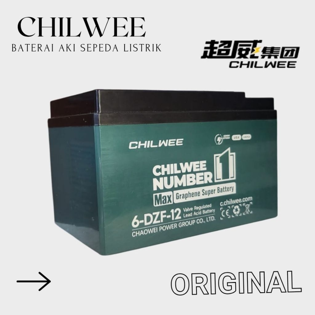 Jual BATERAI SEPEDA LISTRIK/ AKI CHILWEE SEPEDA LISTRIK 48V-12AH/6-DZF-12 100% ORIGINAL 1DUS ...