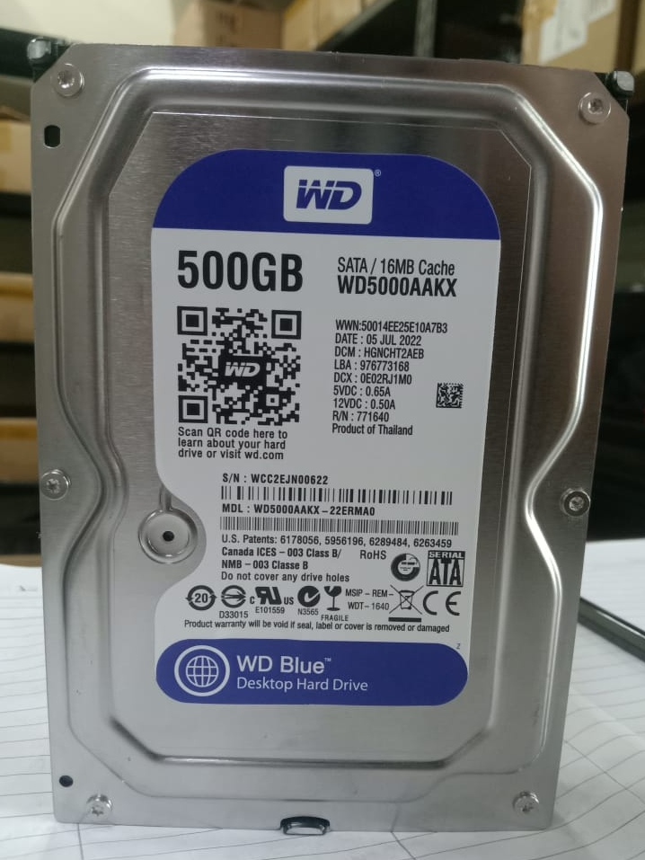 Jual HARDISK PC 500GB / 1TB / 2TB WDC BLUE 3,5" - HD PC BARU 0 DAYS ...