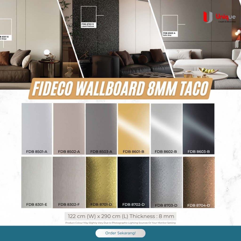 Jual TACO Fideco 2D Wall Panel Mirror Series & Liquid Series Tebal 8mm ...