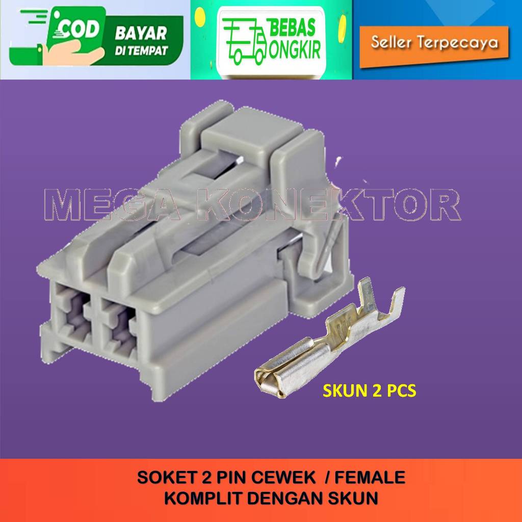 Jual SOKET KABEL 2 PIN FEMALE BAGASI MOBIL-CONNECTOR-SOKET–SOKET-SOKET ...