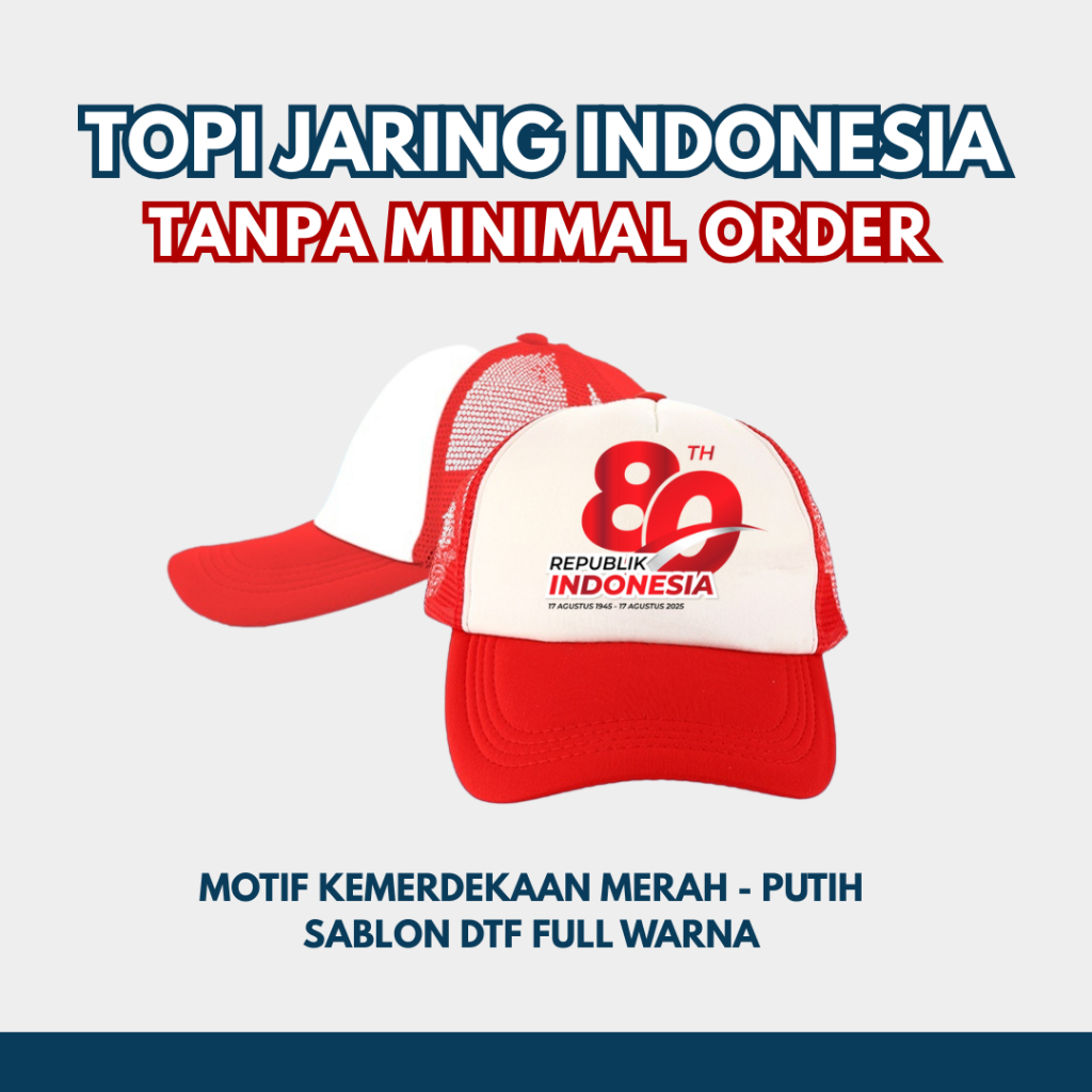 Jual TOPI JARING MERAH PUTIH INDONESIA SPESIAL KEMERDEKAAN | TOPI ...