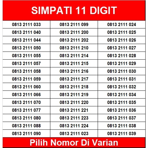 Jual Kartu perdana telkomsel 11 digit simpati nomor cantik List A64 | Shopee Indonesia