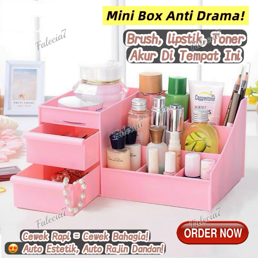 Jual Rak Kosmetik Drawer Kotak Penyimpanan Make up Rak Kosmetik Laci ...