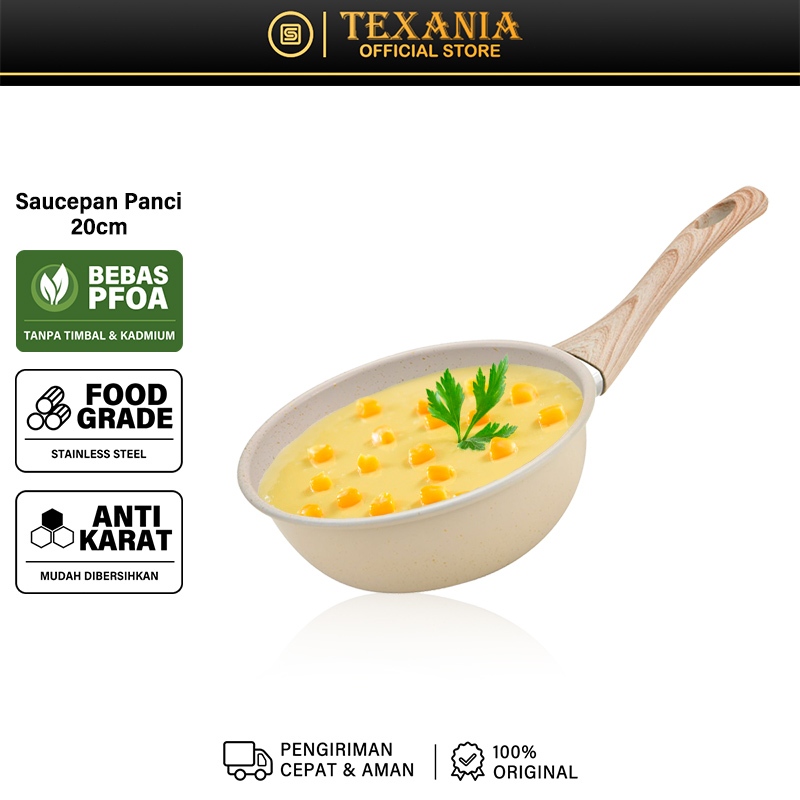 Jual TEXANIA Saucepan Panci Susu 20cm Wajan Anti Lengket Stainless ...