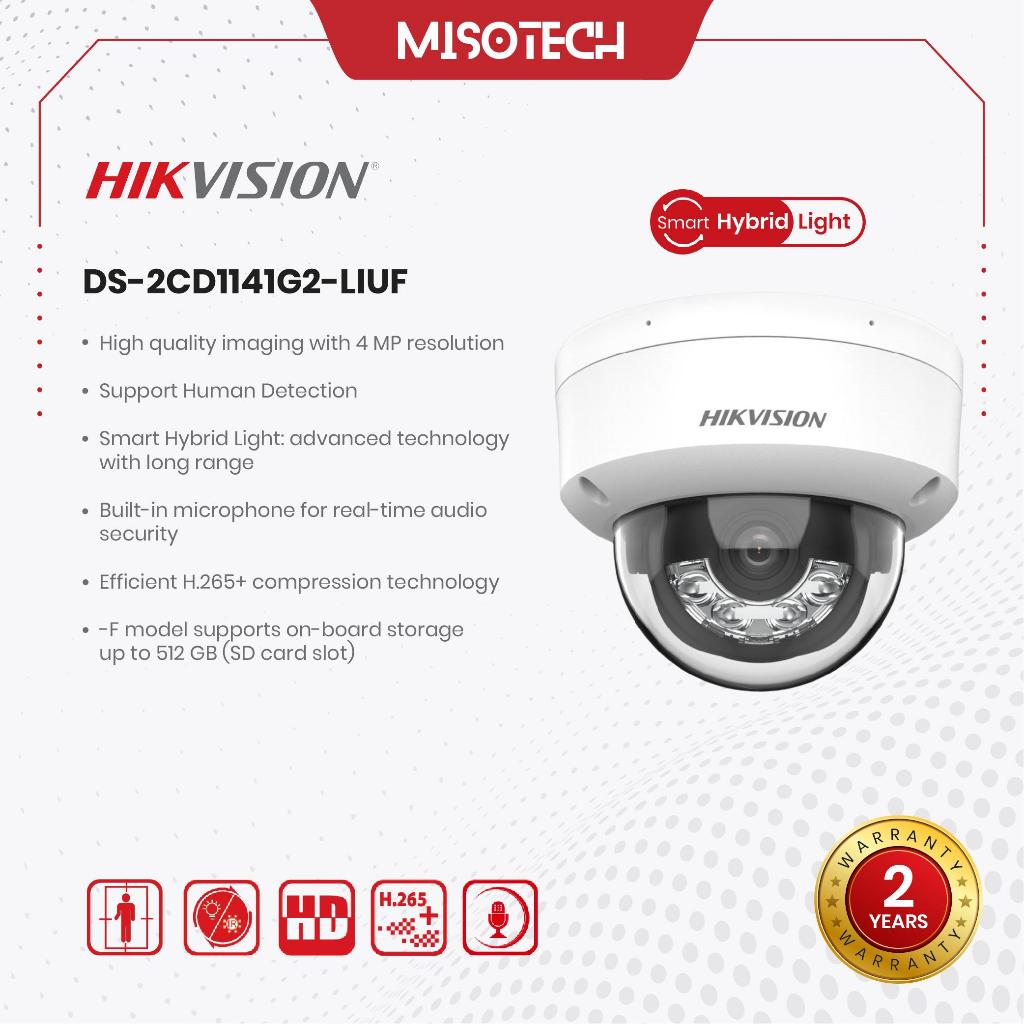 Jual Hikvision DS-2CD1141G2-LIUF 4MP IP Camera Indoor Dome Smart Hybrid Light PoE Mic Audio ...