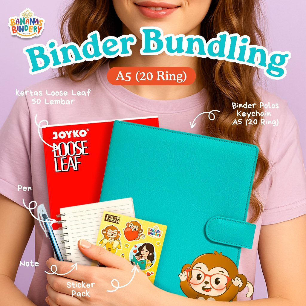 Jual BANANAS BINDERY Binder Polos Premium [A5 20RING] Keychain Hook ...