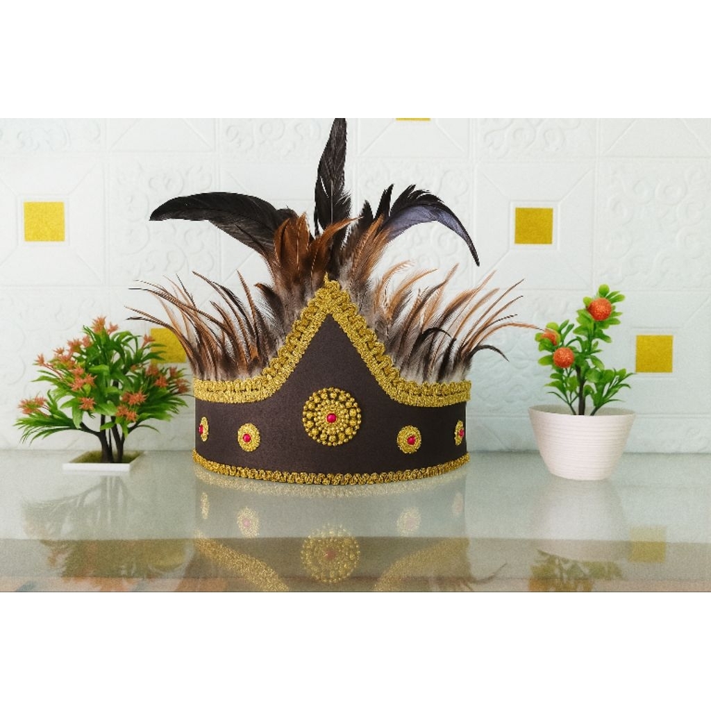 Jual mahkota bulu adat dayak / topi mahkota bulu dayak etnik | Shopee ...