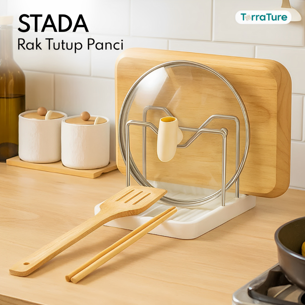 Jual TerraTure Rak Tempat Tutup Panci Dapur Stainless Rak Wajan Tempat ...
