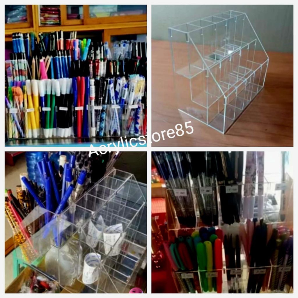 Jual Tempat pulpen/Pensil/Spidol (acrylic)3 tingkat x 15 ruang | Shopee ...