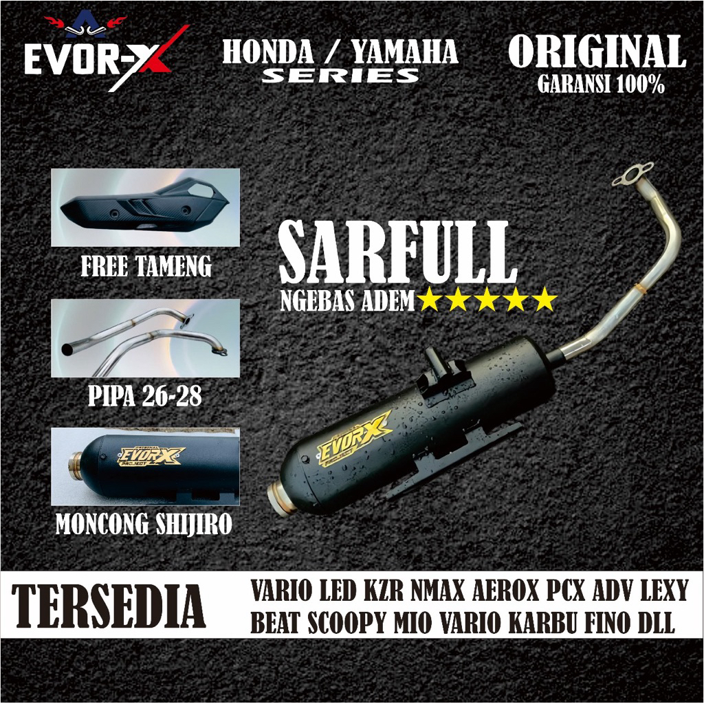 Jual Knalpot Standar Racing ORIGINAL EVOR-X Moncong Shijiro 2 Braket ...