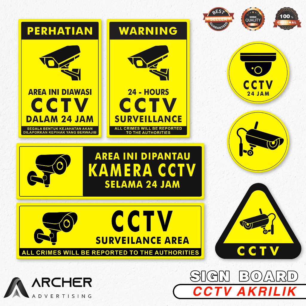 Jual SIGN BOARD PAPAN TANDA KAMERA CCTV AKRILIK | Shopee Indonesia