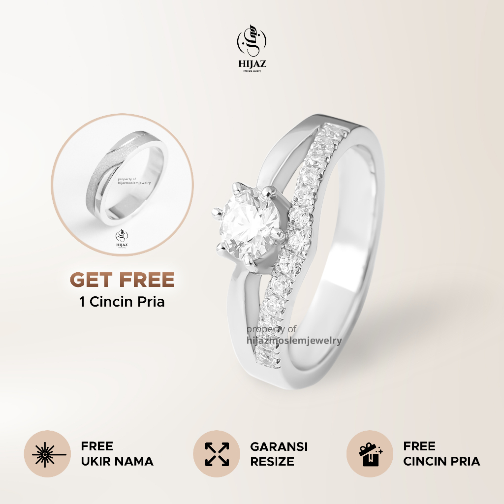 Jual Hijaz Cincin Nikah Tunangan Emas Putih Garansi Repair Resize ...