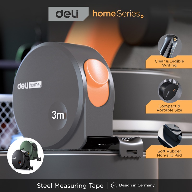 Jual Deli Tools Meteran Tukang Besi / Measuring Tape 3 5 Meter HT8X1XC ...