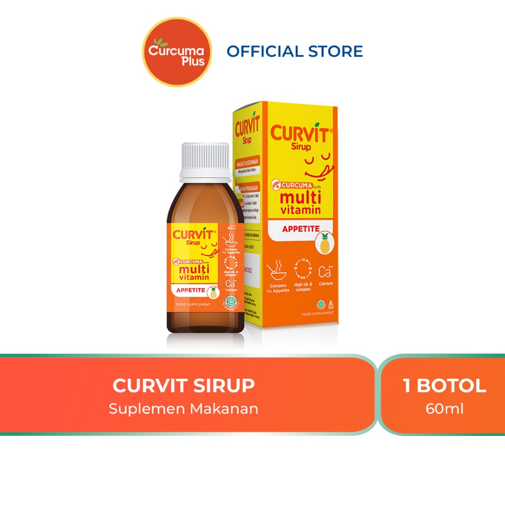 Jual Curvit Sirup Multivitamin dan Suplemen Menambah Nafsu Makan 60ml ...