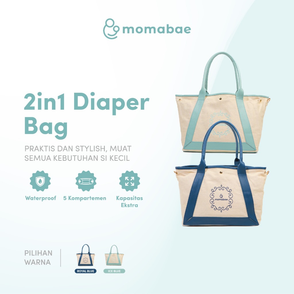 Jual Momabae Diaper Bag 2 in 1 | Tas Bayi Multifungsi | Shopee Indonesia