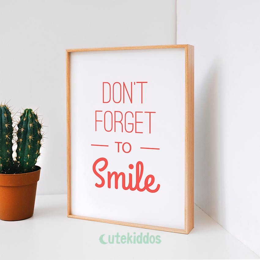 Jual Poster Quote Lucu Inspiratif - Don't Forget To Smile - Hiasan ...