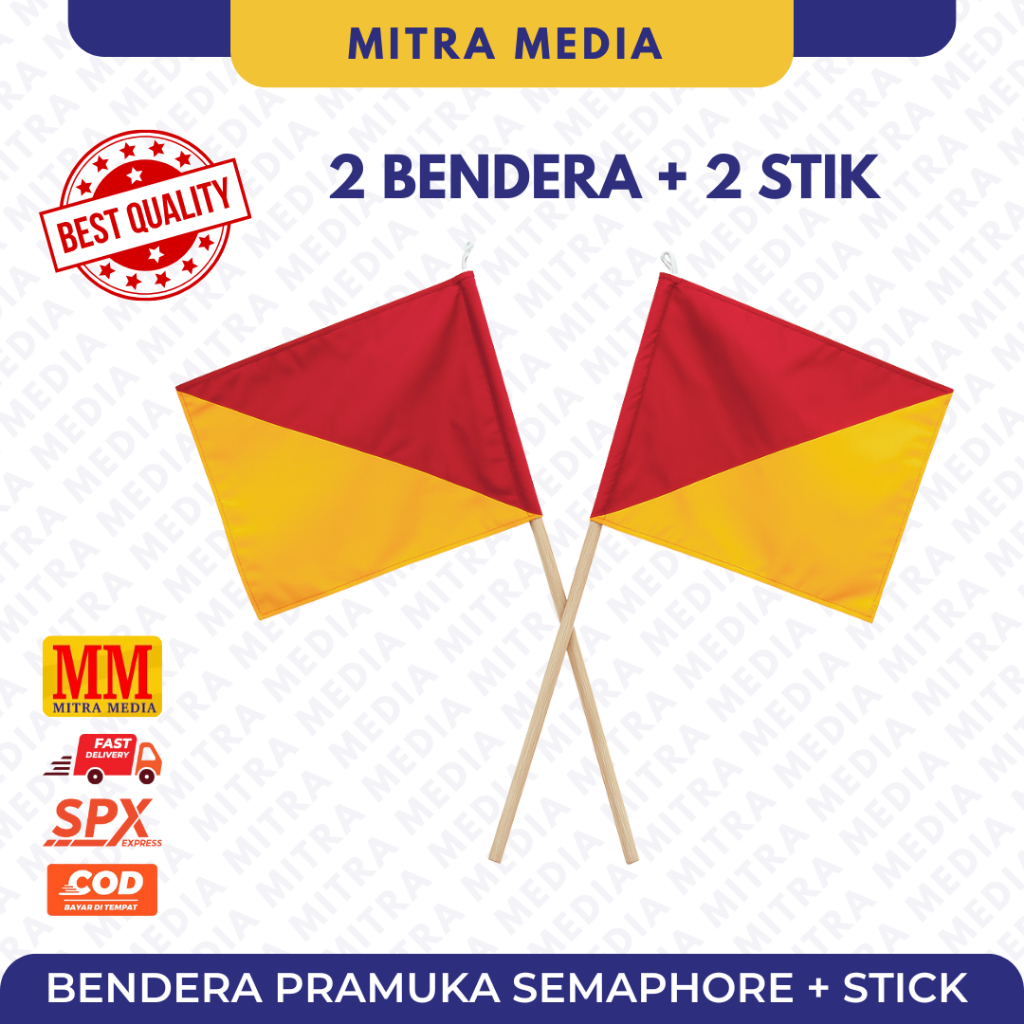 Jual Bendera Semaphore Semapure Pramuka Bendera Pramuka + Stick ...