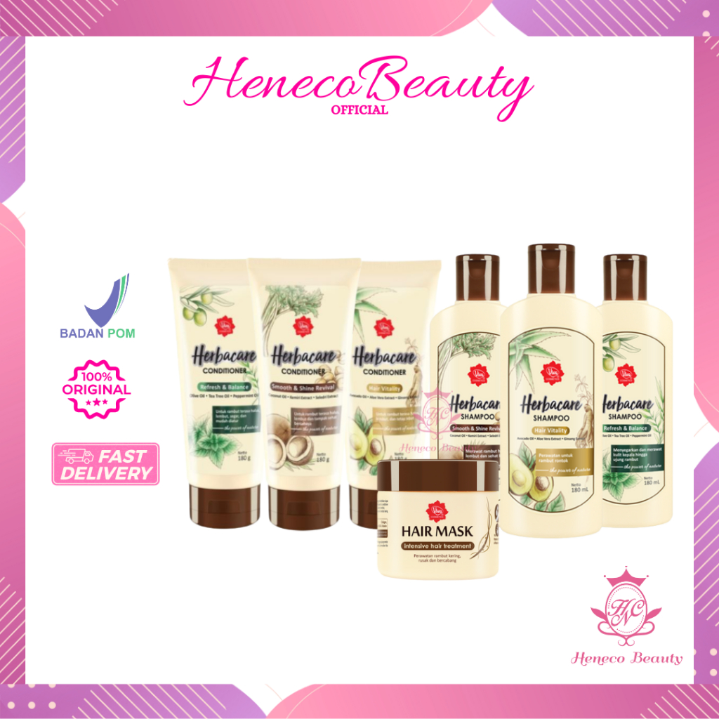 Jual VIVA Herbacare Shampoo/Conditioner 180 ml /Hair Mask 200gr ...