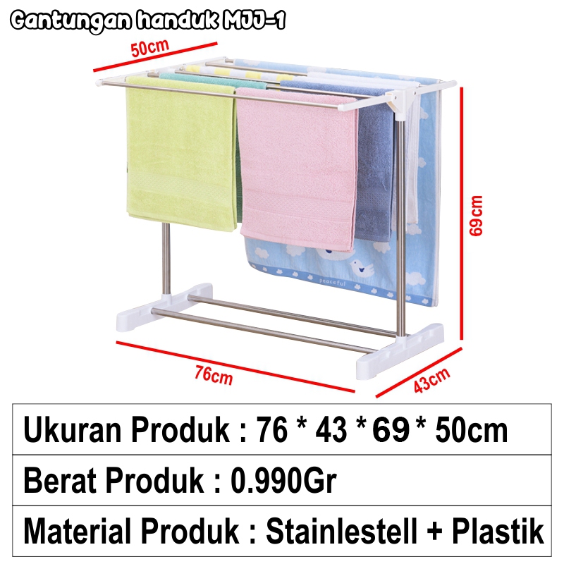 Jual Rak Jemuran Handuk Lipat Portable Mudah Dipasang Anti Karat ...