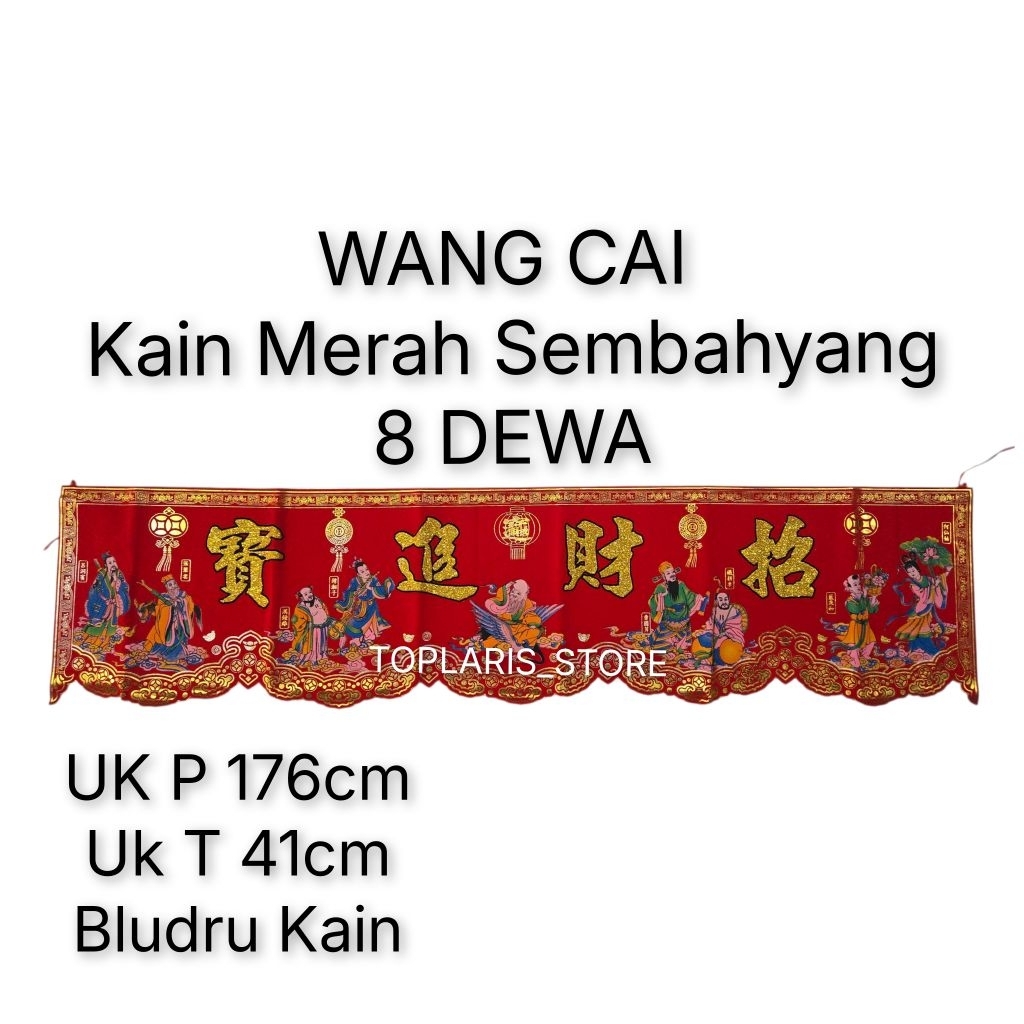 Jual Kain Merah Wang Cai Taiwan 8 Dewa | Shopee Indonesia