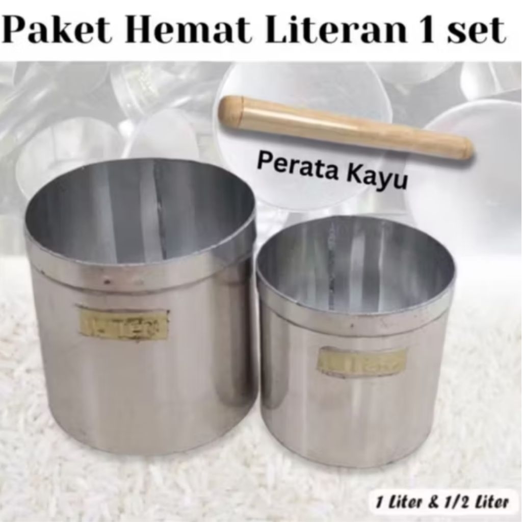 Jual Literan beras Takaran beras ukuran 1/2liter, 1 liter, 2liter, Kayu ...