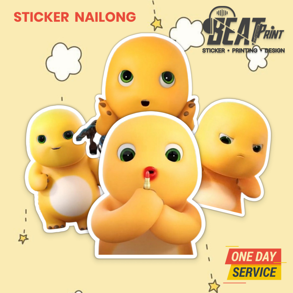 Jual Stiker Kartun Nailong Vinyl | Sticker Dino Kuning | Beat Print ...