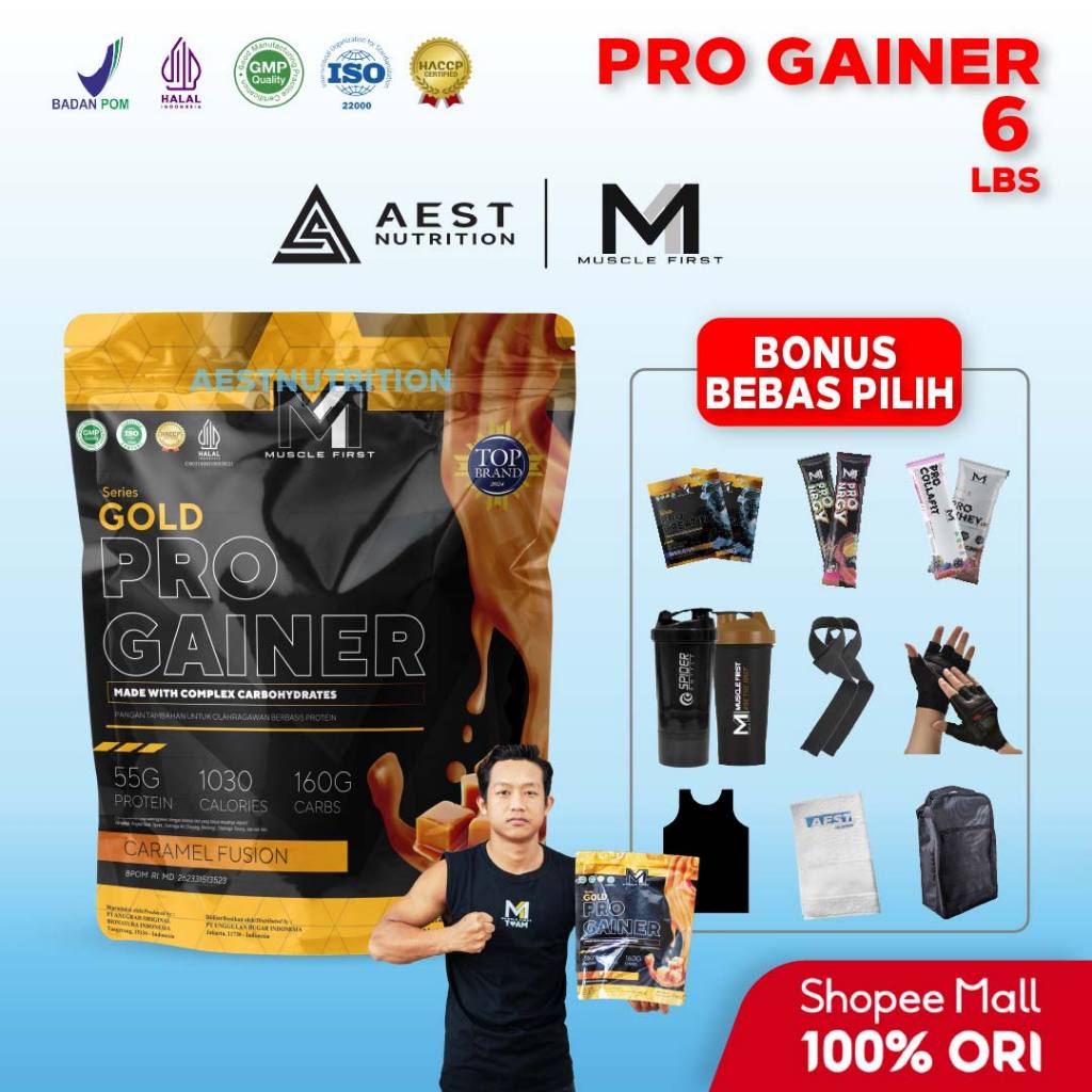 Jual Muscle First M1 Pro Gainer 6 lbs Susu Protein Bulking Penggemuk ...