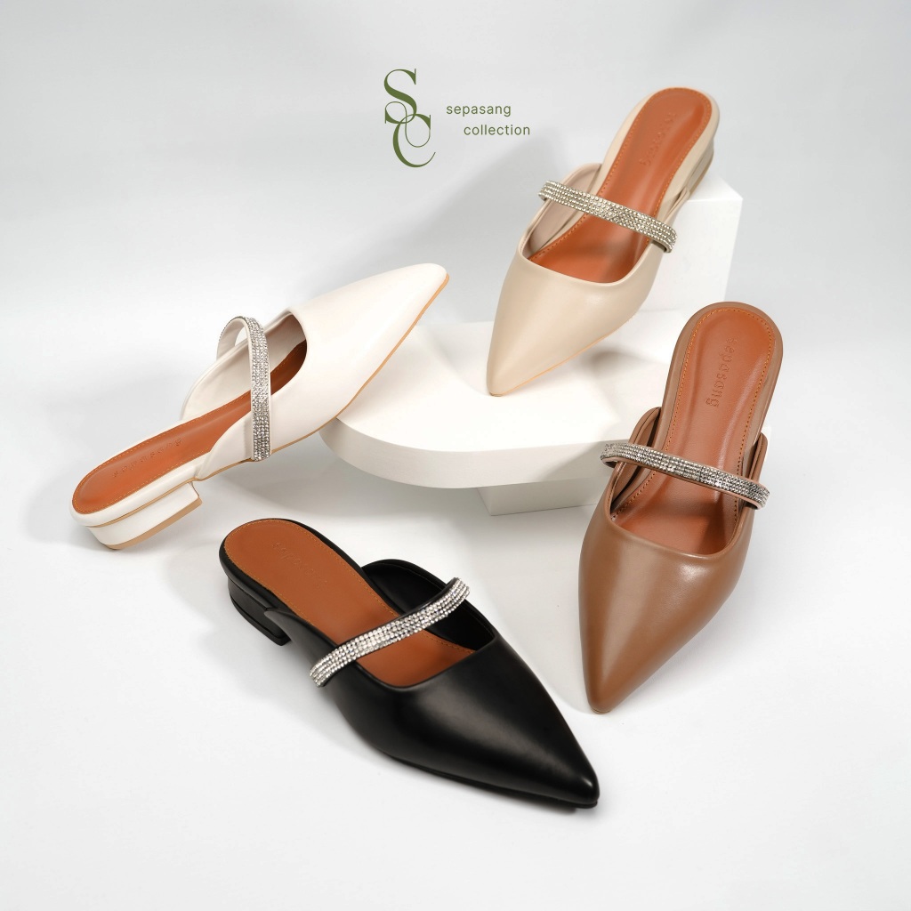Jual SEPASANG COLLECTION Aby Mules Wanita Heels Hak 3 Cm | Shopee Indonesia