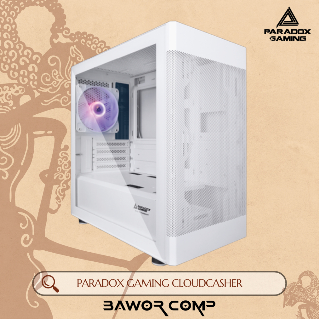 Jual Paradox Gaming Cloudcasher White Edition Mesh Free 1 Fan ARGB | Casing PC Micro ATX | Case ...
