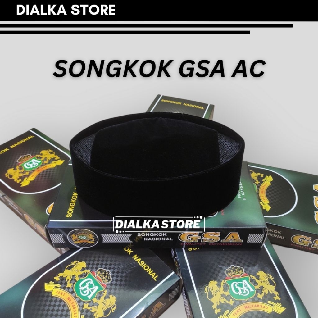 Jual Songkok GSA AC 10 Pcs Harga Grosir ( Songkok Hitam Nasional GSA AC ...
