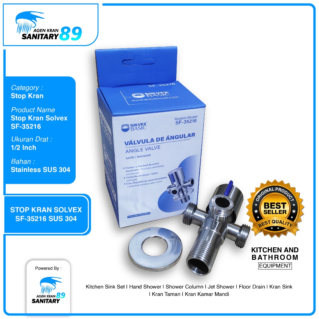 Jual STOP KRAN 3 LUBANG SOLVEX/STOP KRAN SINGLE/STOP KRAN DOUBLE/STOP ...