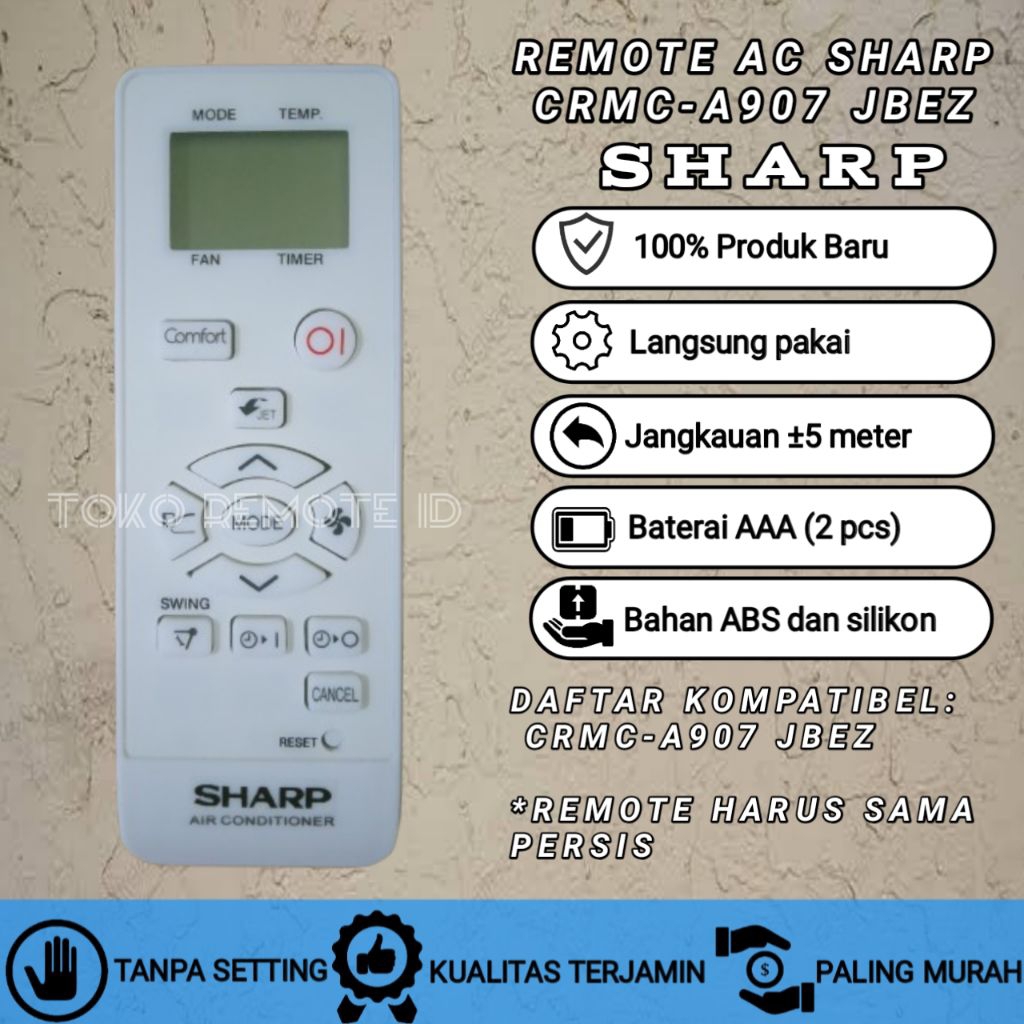 Jual Remot Remote AC SHARP SERIES CRMC-A907 JBEZ | Shopee Indonesia