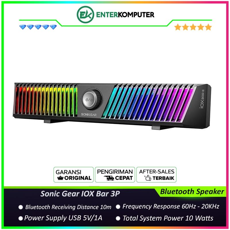 Jual Sonic Gear IOX Bar 3P Bluetooth RGB Soundbar Stereo Speaker ...