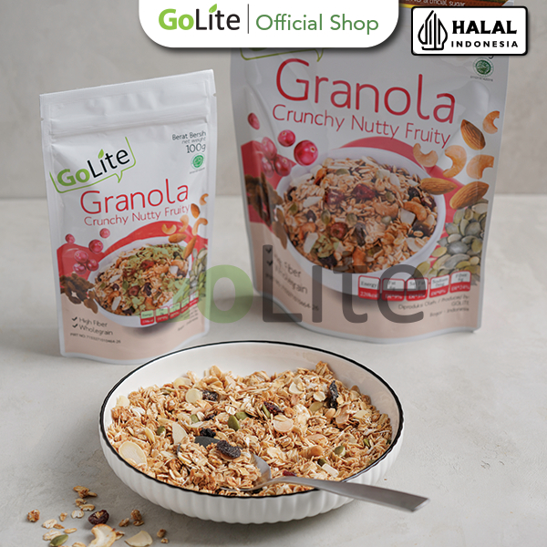 Jual Granola Premium Crunchy Nutty Fruity Toasted Muesli 100g GoLite ...
