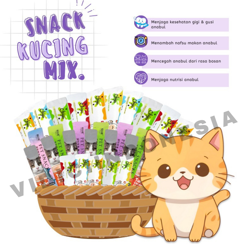 Jual Mix Snack Kucing Murah Mix 500gr Murah Berkualitas Tinggi dan ...